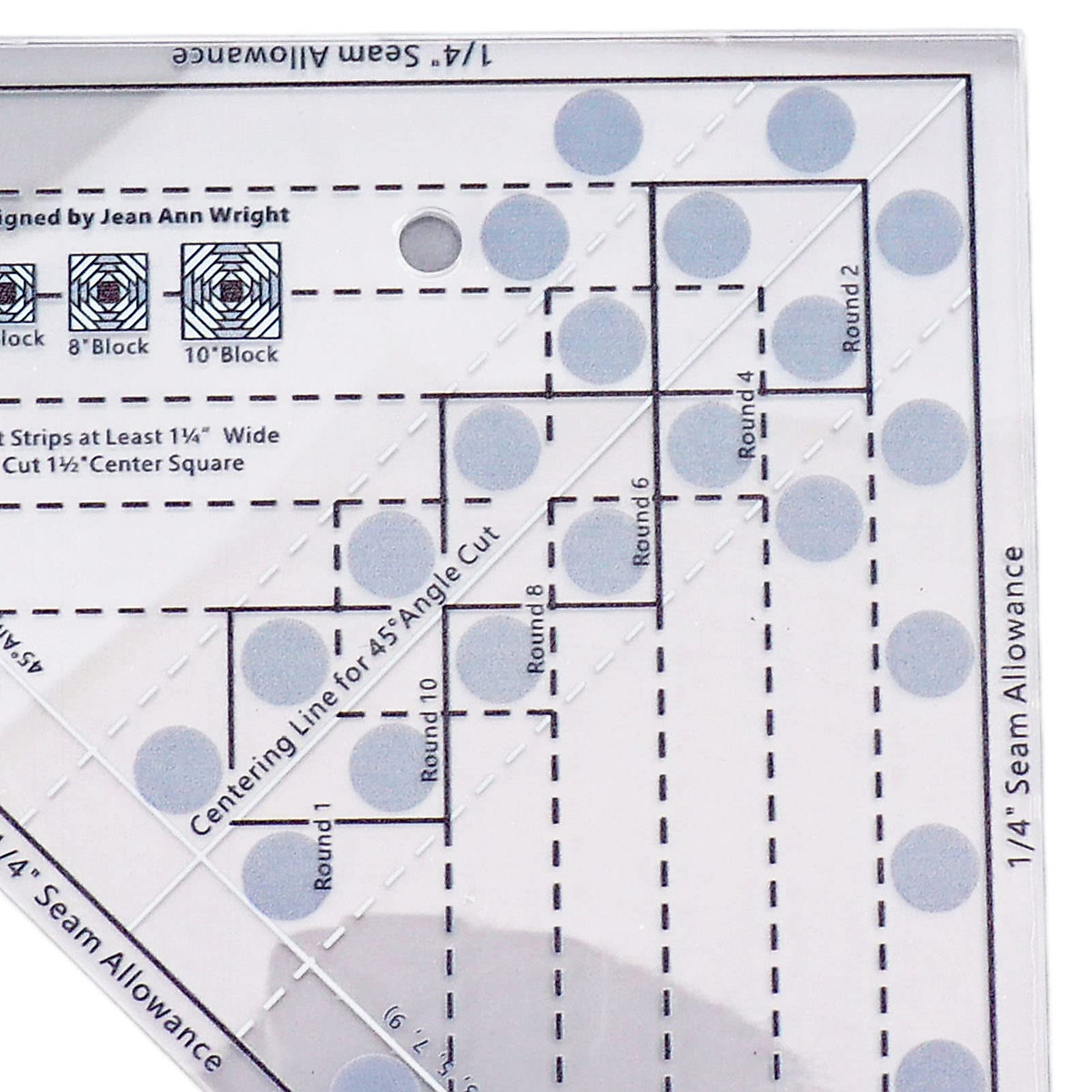 Trim Tool Quilting Ruler,Mini Quilt Ruler Transparent Acrylic Scale DIY Trim Tool Quilting Ruler for 6 8 10 Inch Finished Blocks