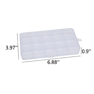 Ymemok 15 Grid Transparent Jewelry Box Organizer Storage Container,Ornament Fish Hook Screw Parts Storage Box