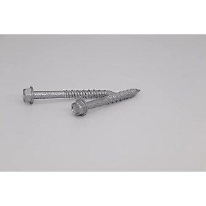 HLAFIX Fastener SS410 1000hrs Anti-Rust Silver Ruspert Coating Concrete Screw 1/4”x2-3/4”, Hex Washer Head, Diamond Point, 12pcs in Blister Package