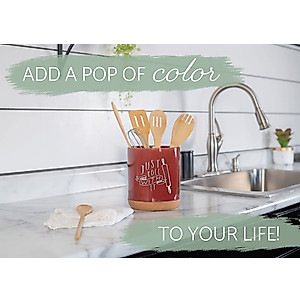 Elanze Designs Roll With It Red X-Large Cork Bottom Kitchen Utensil Holder