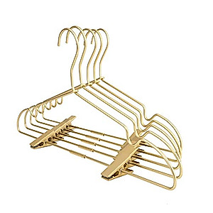 Koobay Adult 42cm Gold Matt Wire Clothes Hanger, 30PACK, Coat Suit Clips Clothes Hangers Storage Display