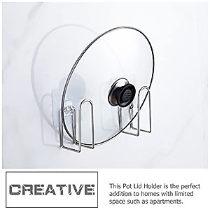 Hemoton 8 Pcs Wall Mounted Pot Lids Holder Wall Door Mounted Pan Lid Cover Hanger Rack Kitchen Utensil Cutting Board Organizer for Home and Kitchen Use