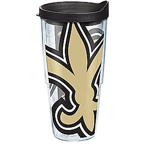 Tervis Made in USA Double Walled NFL New Orleans Saints Insulated Tumbler Cup Keeps Drinks Cold & Hot, 24oz, Colossal