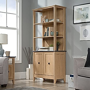 Sauder August Hill Bookcase, L: 32.28" x W: 15.51" x H: 71.89", Dover Oak Finish