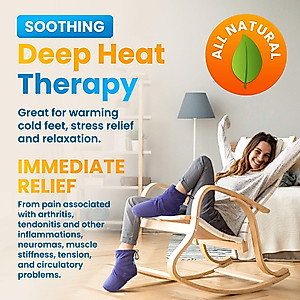 Microwaveable Booties and Feet Warmers - Deep-penetrating heat for relieving foot stiffness, sore muscles and joints, Achilles tendinitis, plantar fasciitis, stress fractures, and circulatory problems