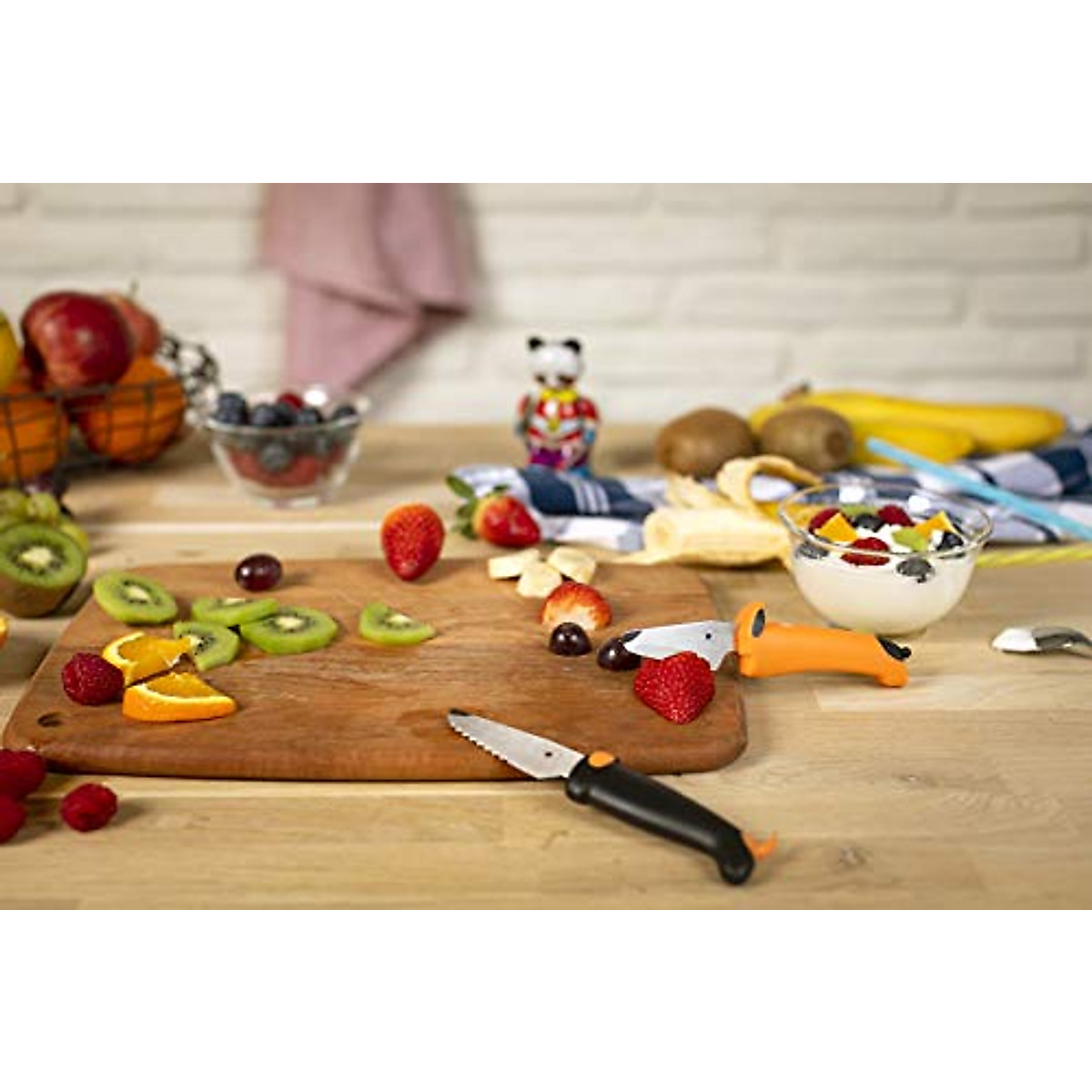 Kuhn Rikon "Kinder kitchen" Knife Set (Set of 2), Black/Orange