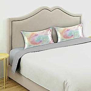 Dalzium Satin Pillowcase for Hair and Skin, Tie Dye Silk Pillowcase Soft and Cozy Body Pillow Covers, Standard Size Satin Pillow Cases with Envelope Closure(20x26 Inch), 1PC