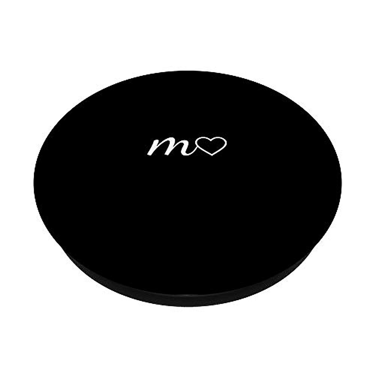 White Initial Letter M Heart Minimalist Black PopSockets Swappable PopGrip