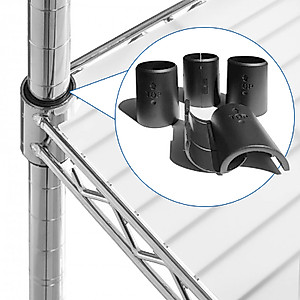 Wire Shelf Clips - 56 Pack Plastic Metal Shelf Clips, 1 Inch Wire Shelf Clips for 1" Post, Black Wire Shelving Clips- Shelving Sleeves Replacements for Wire Shelving System (28 Pairs)