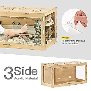 MEWOOFUN Large Hamster Cage Wooden Hamster Cage for Syrian Hamster (39.4" L X 19.7" WX 19.7”H) Acrylic Hamster Cage Without Accessories (Front-Opening)