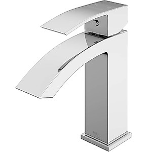 VIGO Satro 7 inch H Single Hole Single Handle Single Hole Bathroom Faucet in Chrome - Bathroom Sink Faucet VG01015CH