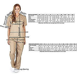 Natural Uniforms Women's Scrub Set Medical Scrub Tops and Pants - Pack of 2 Set (Large, Chocolate)