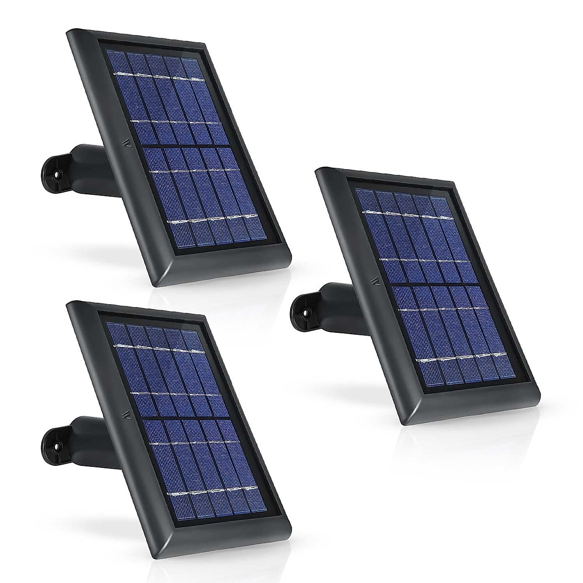 Wasserstein Solar Panel with 13.1ft/4m Cable Compatible with Eufy Cam 2C and 2C Pro - Power Your Surveillance Camera Continuously (3-Pack, Black) (NOT Compatible with Eufy Cam 2/2 Pro/E)