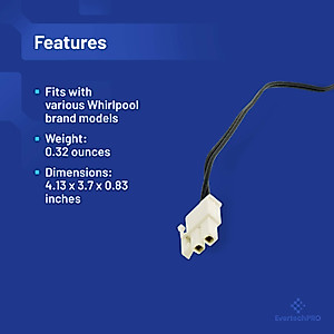 EvertechPRO 2188819 Thermistor Replacement for Whirlpool Refrigerator 1057763 2216113 AH968736 EA968736