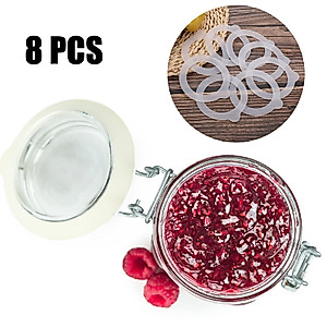 ASTER 8 Pcs Replacement Silicone Jar Gaskets, Airtight Silicone Jar Rubbers Seals Rings for Mason Canning Jars Mouth Canning, 3.75 Inch (White)