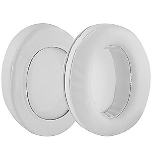 Geekria PRO Extra Thick Replacement Ear Pads for Audio-Technica ATH-M50X, M50xBT2, M60X, M40X, M30X, M20X, M10, ATH-ANC9 Headphones Earpads, Headset Ear Cushion Repair Parts (White)