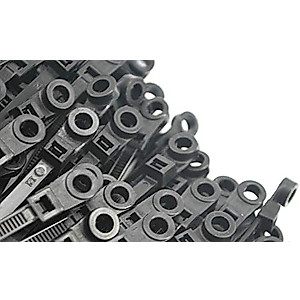 100 PERFECT VISION BLACK MOUNTING HOLE CABLE TIE ZIP WRAPS 7" SATELLITE/CABLE CT7BLK-MH (Original Version)