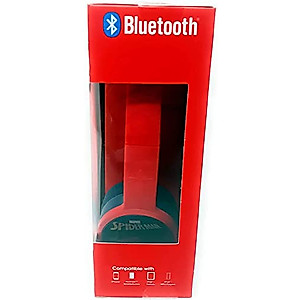 Spider Man Bluetooth Kid Safe Headphones Over The Ear Padded Cushions Flying on a Web Design