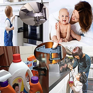 WeTest Invisible Design Cabinet Locks Child Safety Latches - 10 Pack Child Proof Drawer Locks for Drawers Cabinets and Closets, 3M Adhesive, NO Tools NO Drill (Black) (LJ-ZXS-120204)