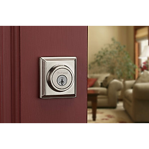 Kwikset 99140-132 Signature Series 2nd Gen Square Smart Lock Featuring SmartKey Security and Home Connect Technology Contemporary Z-Wave Plus Deadbolt, Satin Nickel