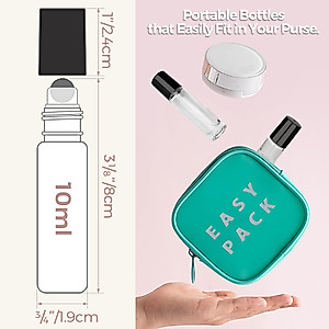 ComSaf Glass Essential Oil Roller Bottles, Set of 24, 10 ML Clear Glass Bottles with Stainless Steel Roller Balls, Leakproof Essential Oil Container Kits with Labels, Dropper, for Facial Body Care