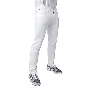 RAW X Mens Distressed Jeans, Fashion Destroyed Distressed Washed Denim Pants Skinny Jeans for Men, White - 90011, 30W x 32L
