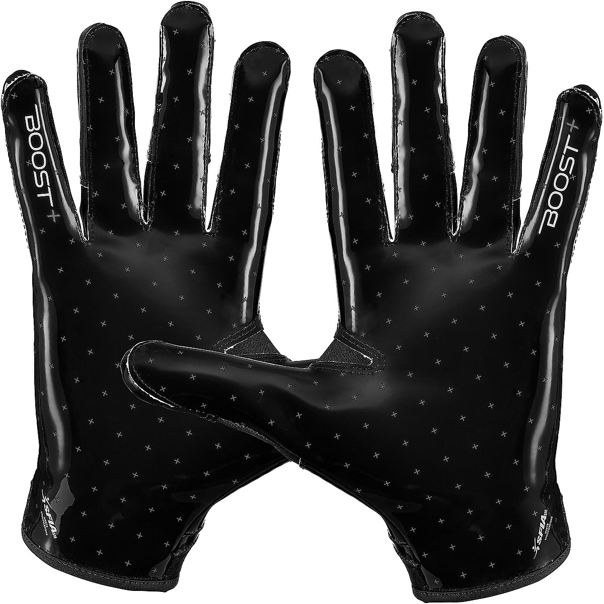 Grip Boost Football Gloves Solid Stealth 6.0 Boost Plus Men's Receiver Gloves - Adult and Youth Sizes (Solid Black, X-Large)
