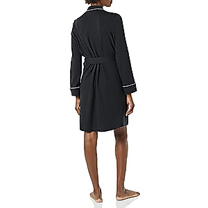Amazon Essentials Women's Lightweight Waffle Mid-Length Robe (Available in Plus Size), Black, X-Large