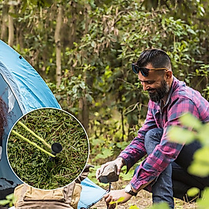 Garaook Landscape Edging Stakes, 100 Pcs 8" Plastic Garden Spikes, Spiral Nylon Anchoring Spikes for Paver Edging, Weed Barriers, Artificial Turf, Tent, Grass Pathway and More, Black