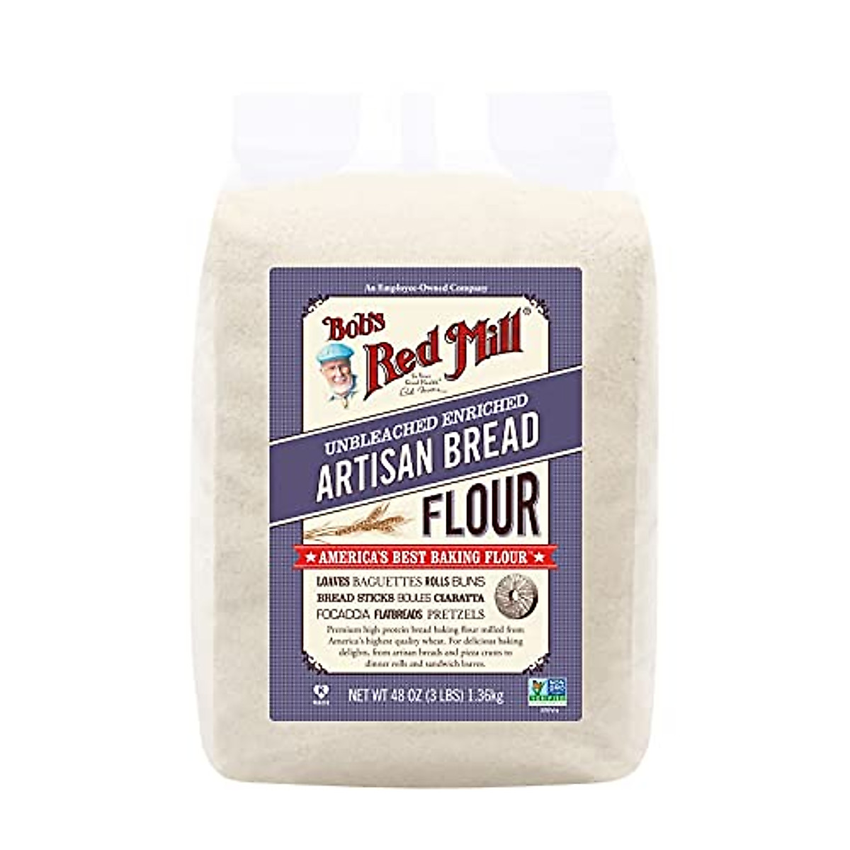 Bob's Red Mill Artisan Bread Flour, 48 Ounce (Pack of 4), Packaging may vary.