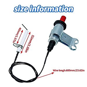 MENSI Propane Self Ignition High BTU Weed Torch Accessories Replacement Parts Piezo Push Button Igniter with Fixing Clamps And Spark Ceramic
