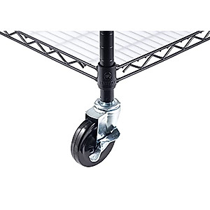 TRINITY 4-Tier NSF Wire Wheels and Liners Shelving Rack Black, 48W x 18D x 72H,