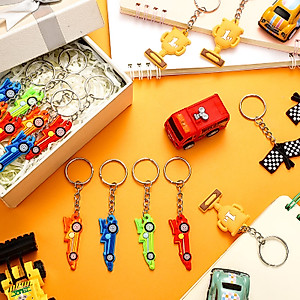 Kigeli 36 Pcs Race Car Keychain Race Car Party Favors Key Ring Decoration Silicone Keychain Reusable Race Car Birthday Party Supplies for Bridal Shower Goodie Bag Fillers Race Car Party Ornaments