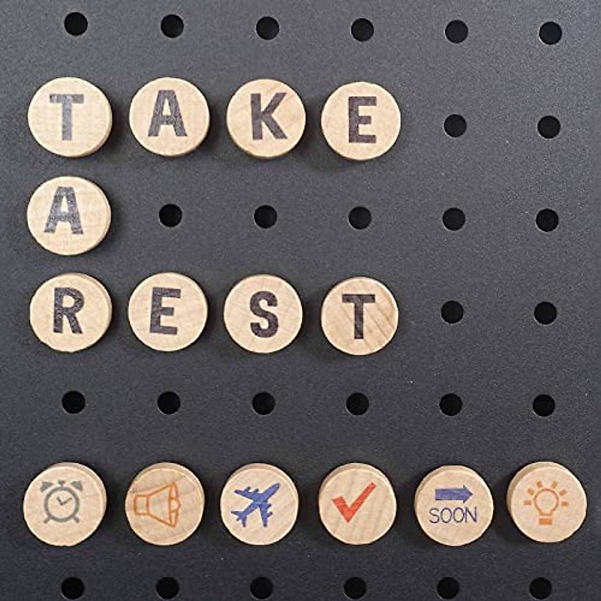 Pegboard Letters and Emojis for 1/4" Hole Pegboard Craft Pegboard Accessories Material: French Beech