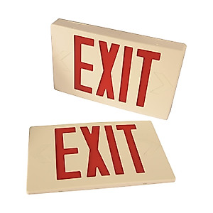 eTopLighting [2 Pack] LED Exit Sign Emergency Light, Wall or Ceiling Mount LED Exit Lighting, Battery Backup, Red Lettering, AGG2498
