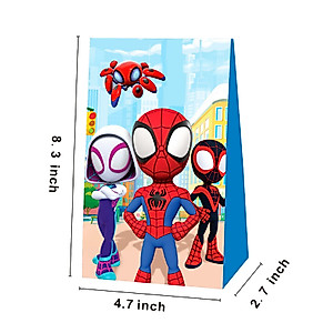 12 Pcs Party Favor Gift Bags for Boys Birthday Party Decorations, 8.3x7.8x2.7 Inch (Pack of 12)