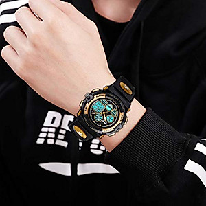 Kids Waterproof Watch Boys Girls with alarm, Digital Sports Waterproof Watch for Kids Birthday Presents Gold Gifts Age 5-16 Boys Girls Children Young Teen Outdoor Electronic Watches Alarm Stopwatch