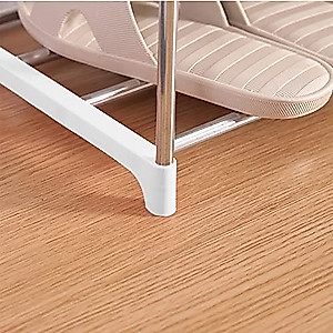 Diligencer 3-Tier Stackable Small Shoe Rack, Adjustable Shoe Shelf Storage Organizer (White)