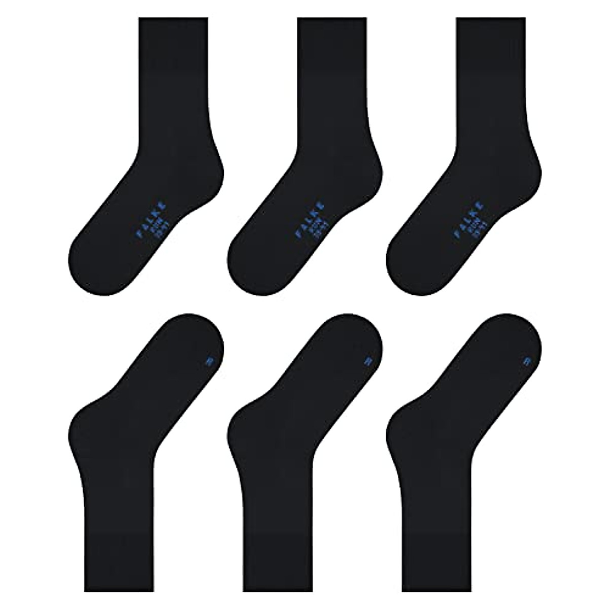 FALKE Run 3-Pack U SO, Black (Black 3000), 12.5-13.5