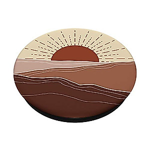Minimalist Sun Abstract Sunset Simple Nature Bohemian Boho PopSockets PopGrip: Swappable Grip for Phones & Tablets