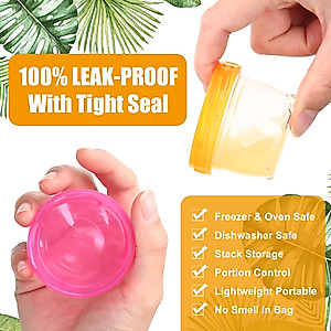 Mumufy 54 Pcs Reusable Salad Dressing Container 1.35 oz Small Sauce Condiment Containers with Lids Leakproof Condiment Cups Plastic Food Container Sets for Lunch Baby Food Storage