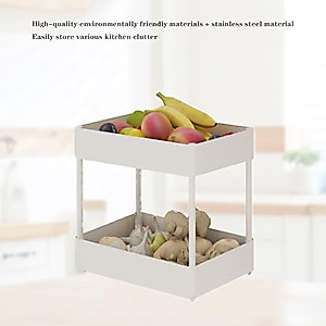 SLDMJFSZ Under Sink Organizer,2 Tier Cabinet Storage Rack with Hooks, Hanging Cups, Multi-Purpose Storage Shelf for Home Kitchen,White