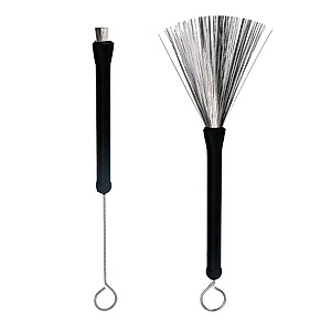 KAISH 1 Pair Retractable Metal Steel Wire Strands Drum Brushes