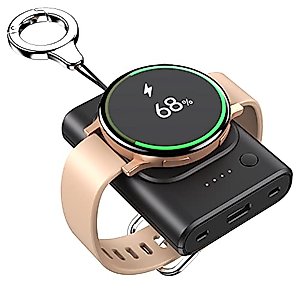Watch Charger for Samsung, Portable Watch Charger 1800mAh Compatible with Samsung Galaxy Watch 6/6 Classic/5/5 Pro/4/4 Classic/3/Active 2, for Samsung Gear S3/Sport Watch Charger with Keychain