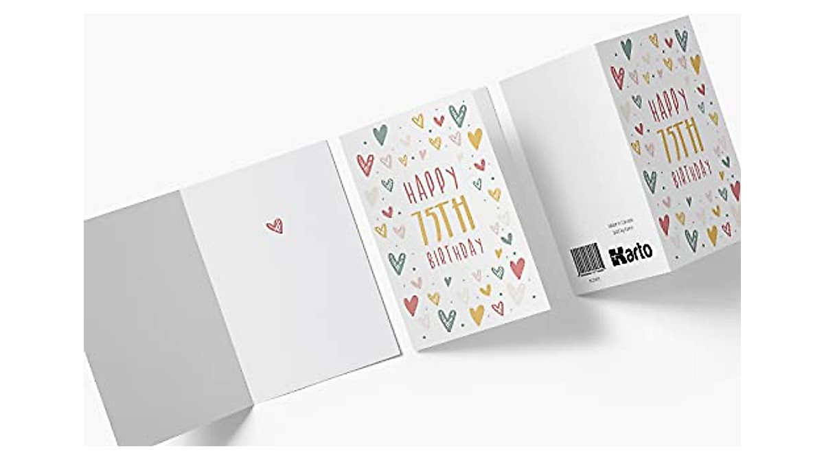 Celebrate 75th Birthday with Heart Doodles Card | Karto