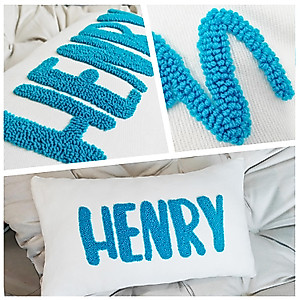 Wucidici Custom Embroidered Name Lumbar Pillow, Personalized Monogrammed Names Pillows for Kids Toddler Room, Customized 12''x20'' Bed Throw Pillow Cover Gifts for Women Girls Boy