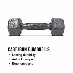 Weider 3 Lb. Cast Iron Hex Dumbbell, Black