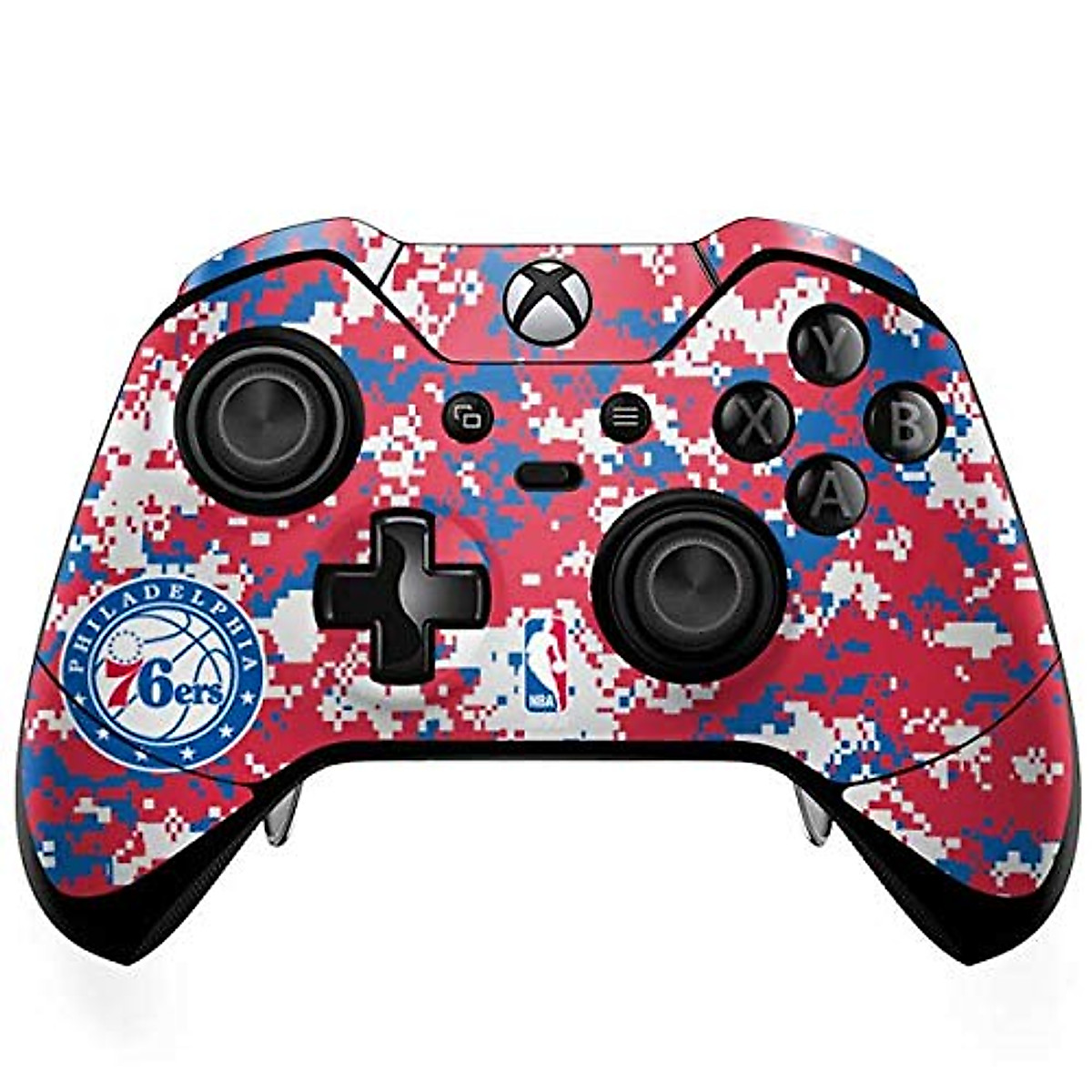 Skinit Decal Gaming Skin compatible with Xbox One Elite Controller - Officially Licensed NBA Philadelphia 76ers Red Digi Camo Design