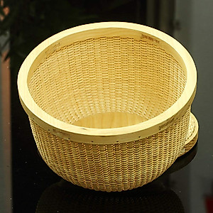 Teng Tian lidded home storage Rattan Handicrafts Casual Style Circular Basket rattan baskets for organizing sewing kits for adults
