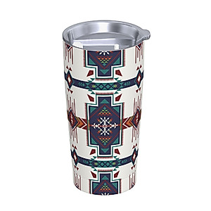 Uniwneds Native American Pattern Mugs Stainless Steel Tumbler With Lid And Straw 20 Oz Insulated Travel Coffee Mugs Cap Bottle Gifts For Women Men